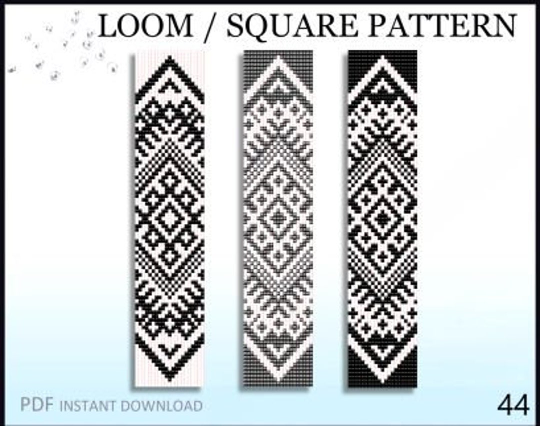Delica Beads Loom Pattern Bracelet No.44 3 Weaving Patterns Beadwoven ...