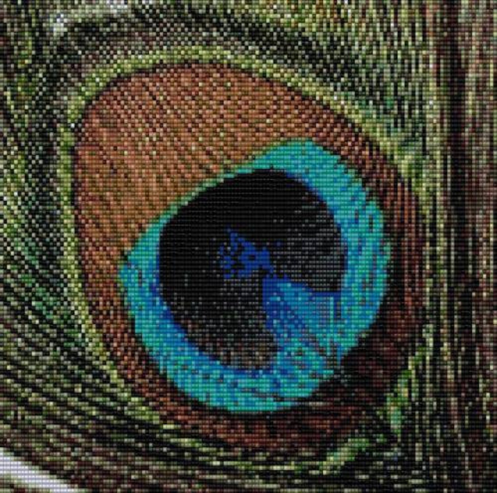 Peacock Feather Loom & Peyote Beads Pattern No.106 Tapestry | Etsy