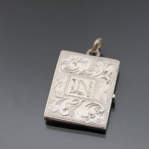 Victorian Book Locket. Engraved 900 Silver. Antique Keepsake - Etsy