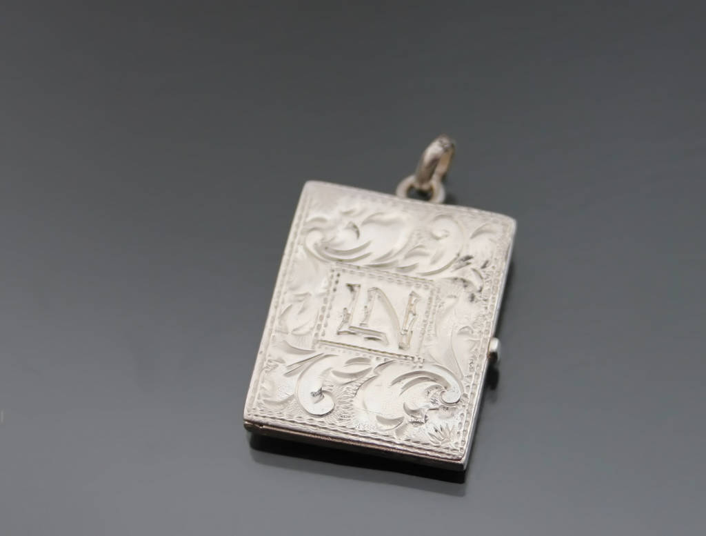 Victorian Book Locket. Engraved 900 Silver. Antique Keepsake - Etsy