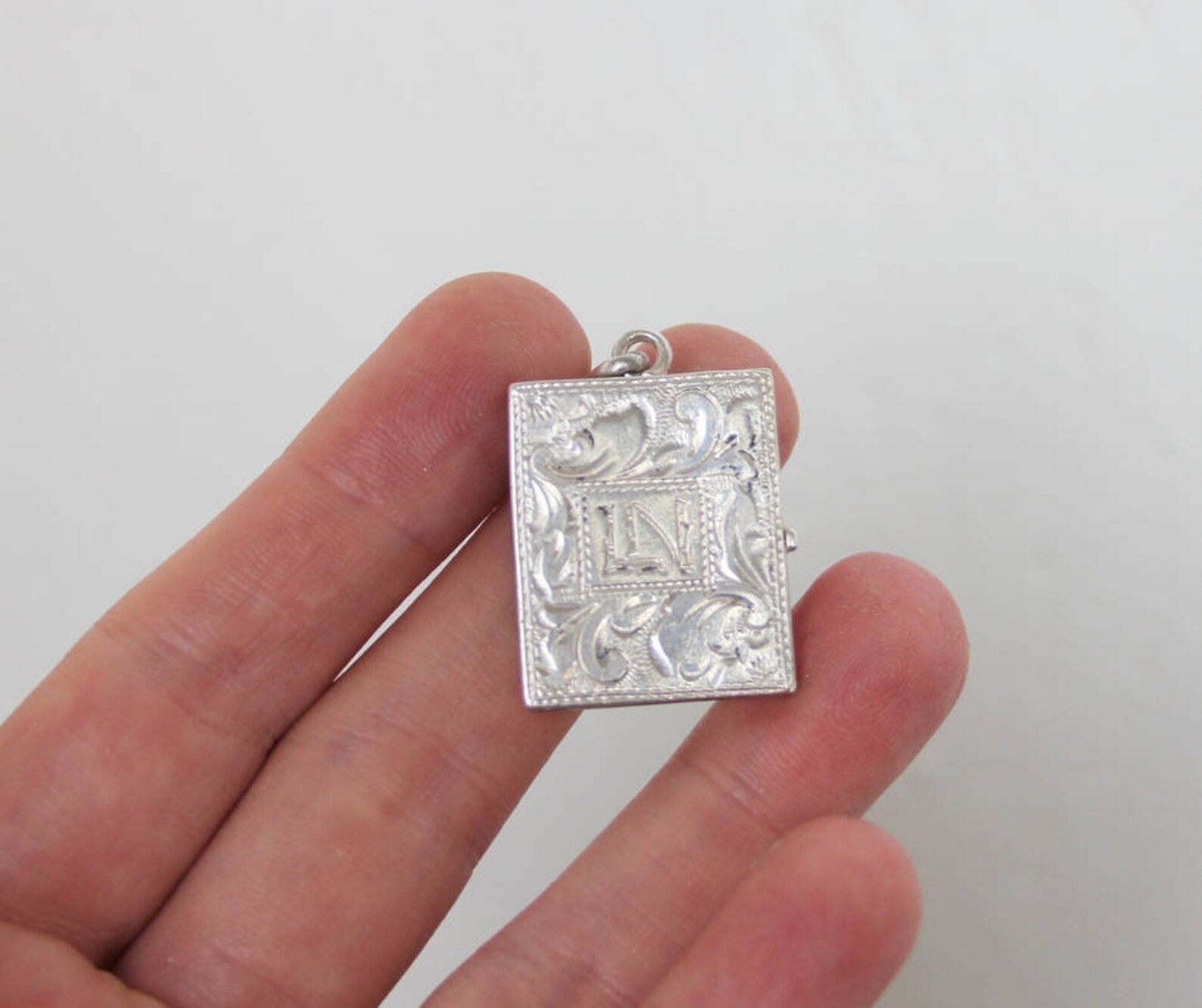 Victorian Book Locket. Engraved 900 Silver. Antique Keepsake - Etsy