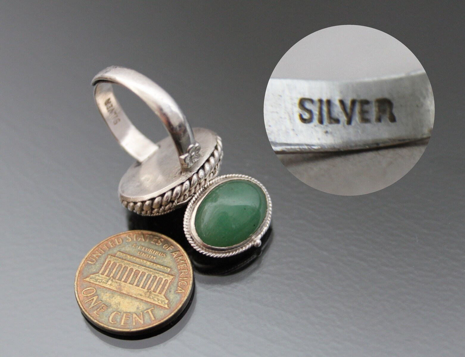Chinese Export Poison Ring. Secret Compartment Locket. ADJUSTABLE Jade ...