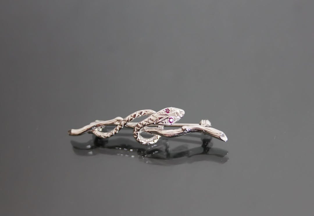 Vintage Snake Serpent 835 Silver Brooch Pin. - Etsy