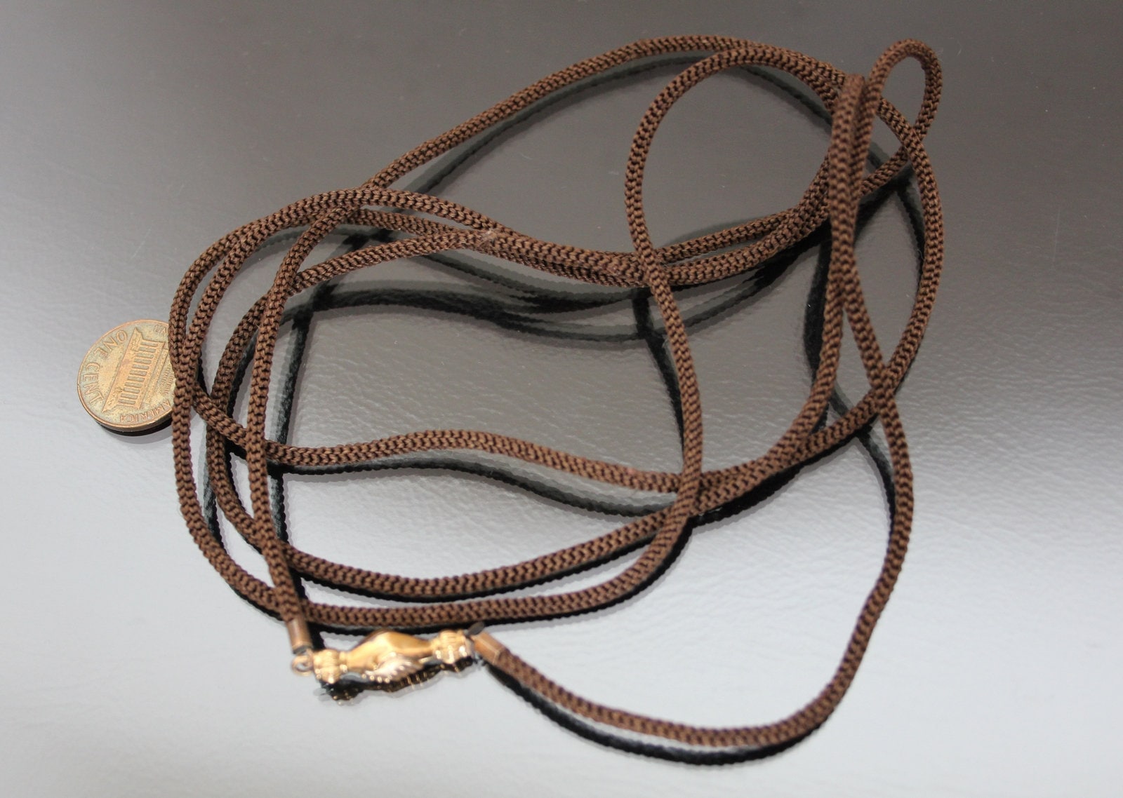 Victorian Human Woven Hair Chain Necklace. Mani Fede Holding - Etsy