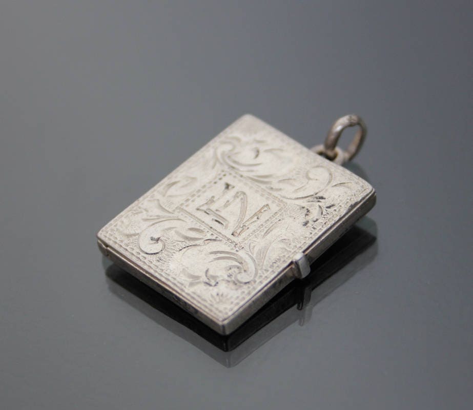Victorian Book Locket. Engraved 900 Silver. Antique Keepsake - Etsy