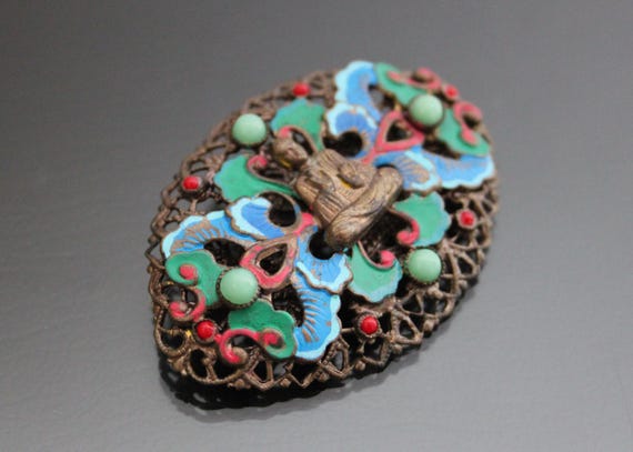 MAX NEIGER Art Deco Buddha Asian Theme Enamel Czech B… - Gem