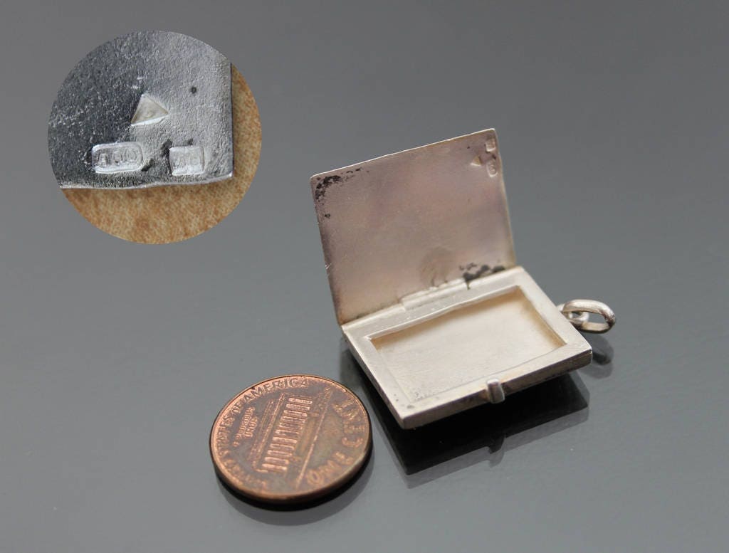 Victorian Book Locket. Engraved 900 Silver. Antique Keepsake - Etsy