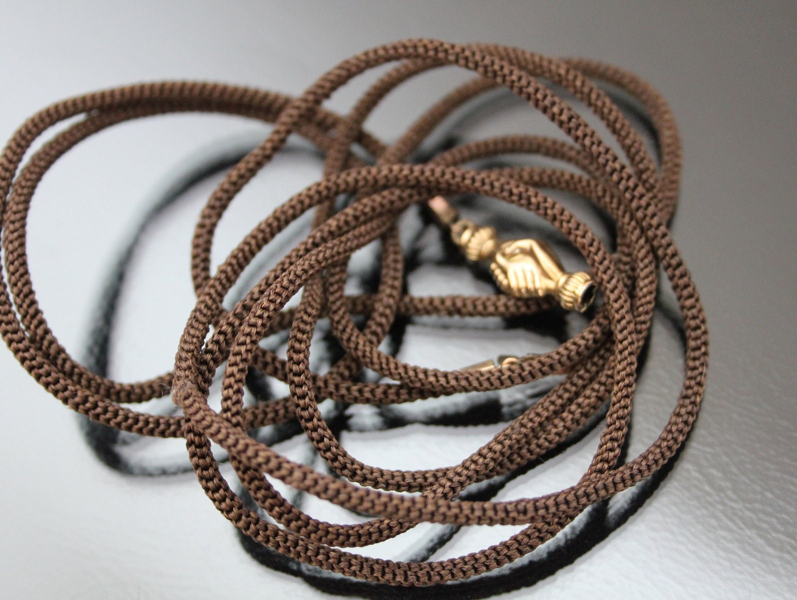 Victorian Human Woven Hair Chain Necklace. Mani Fede Holding - Etsy