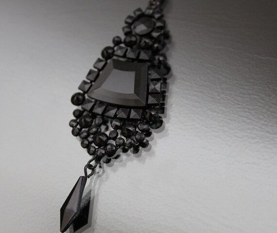 REPLICA Victorian Vauxhall Glass Black Enamel Faceted… - Gem