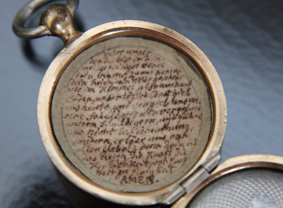 Victorian Locket. Handwritten the Lord's Prayer. Christian. Antique ...