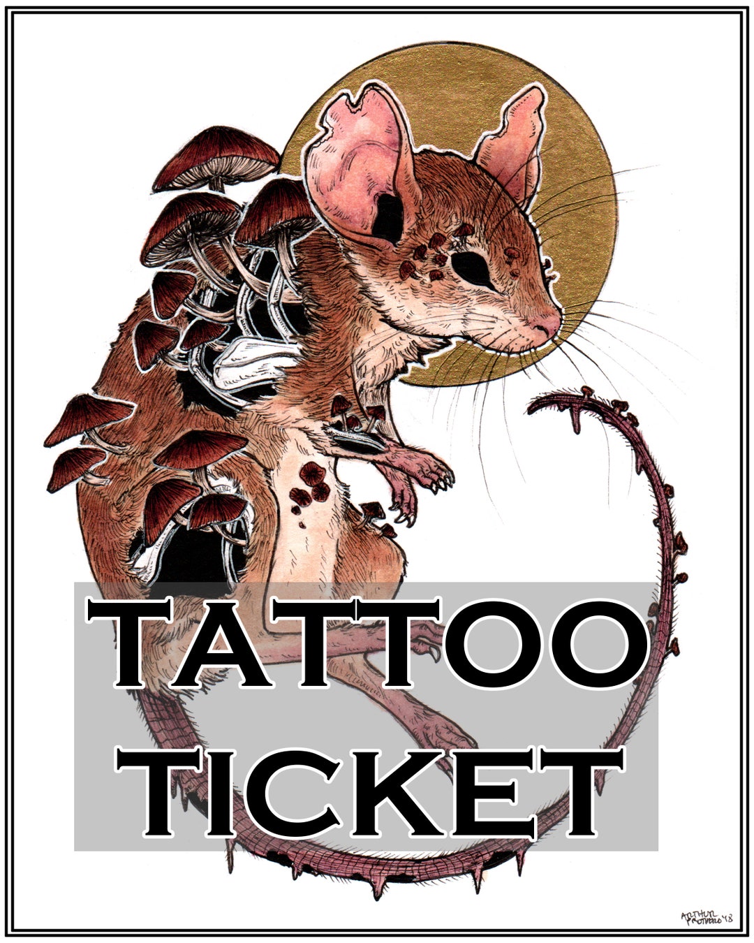 Delicate Decay Mouse Mushroom Tattoo Ticket - Etsy