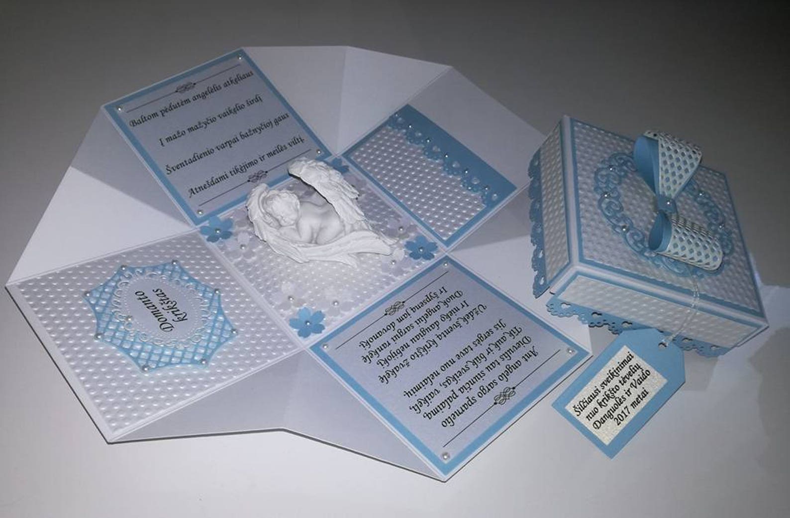 Exploding Box. Angel for Christening, Baptism. Box Card, Money or ...