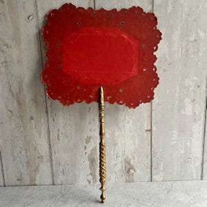 Antique Pair Georgian Face Screens Giltwood Needlework & Embossed Card ...