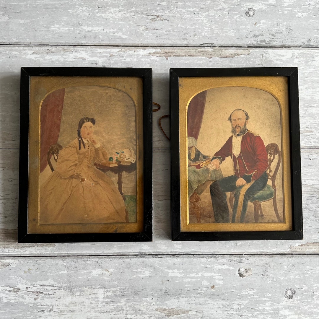 Rare Victorian Portrait Miniature Pair, Mainwaring Family, Lord Mayor ...