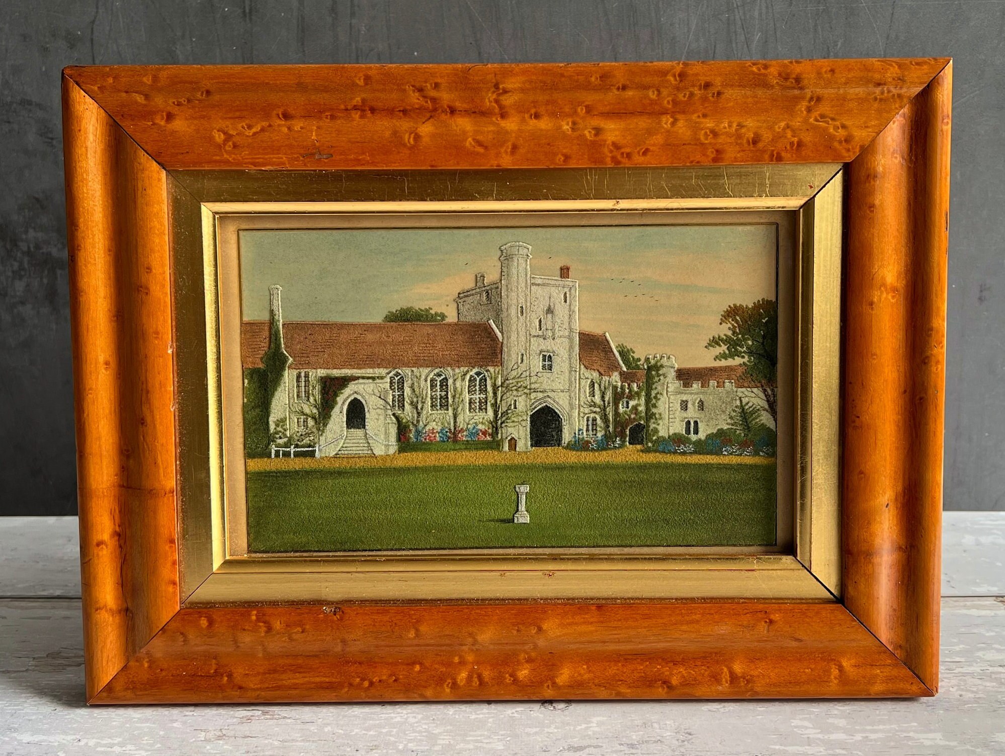 19th Century Victorian Sand Picture, Folk Art the Hospital of St Cross ...