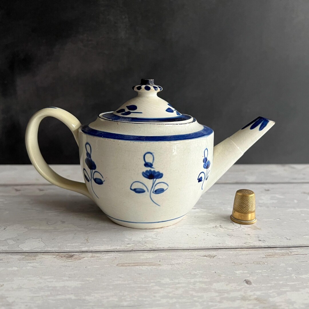 Antique Pearlware Child’s Miniature Teapot Circa 1800 Leeds Pottery ...