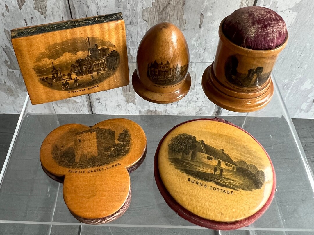 Antique 19th Century GOOD Scottish Treen Sewing Tool Collection ...