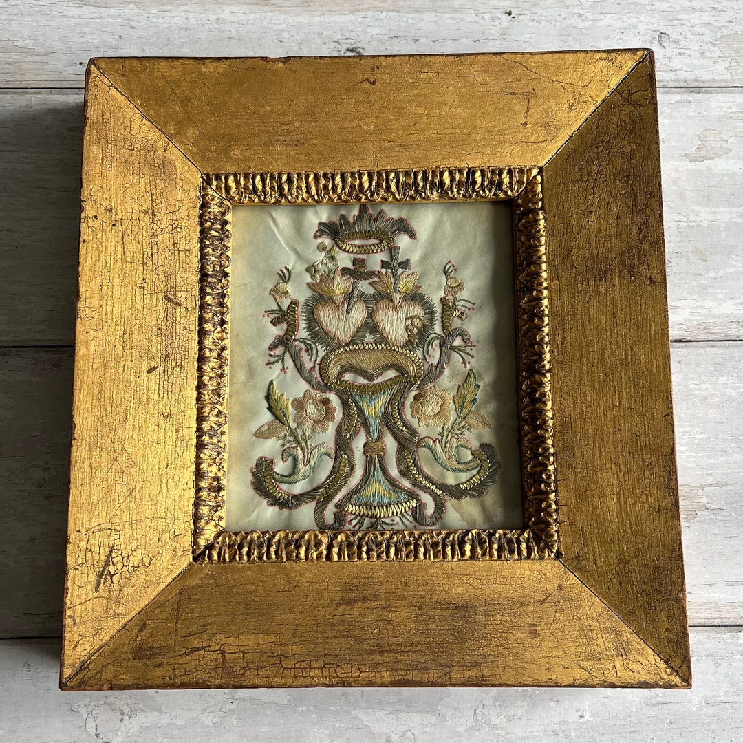 18th Century French Colifichet Embroidery on Vellum Convent Work ...