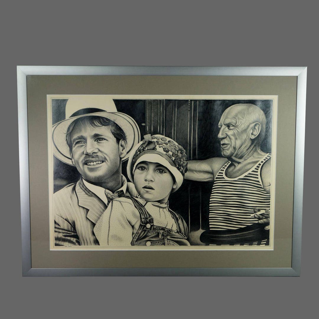 Original Eric Scott Drawing 1973 Graphite of Pablo Picasso, Tatum O ...