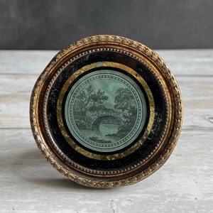 Miniature Georgian Pocket Watch Paper Rural Scene Circa 1790 Pressed ...