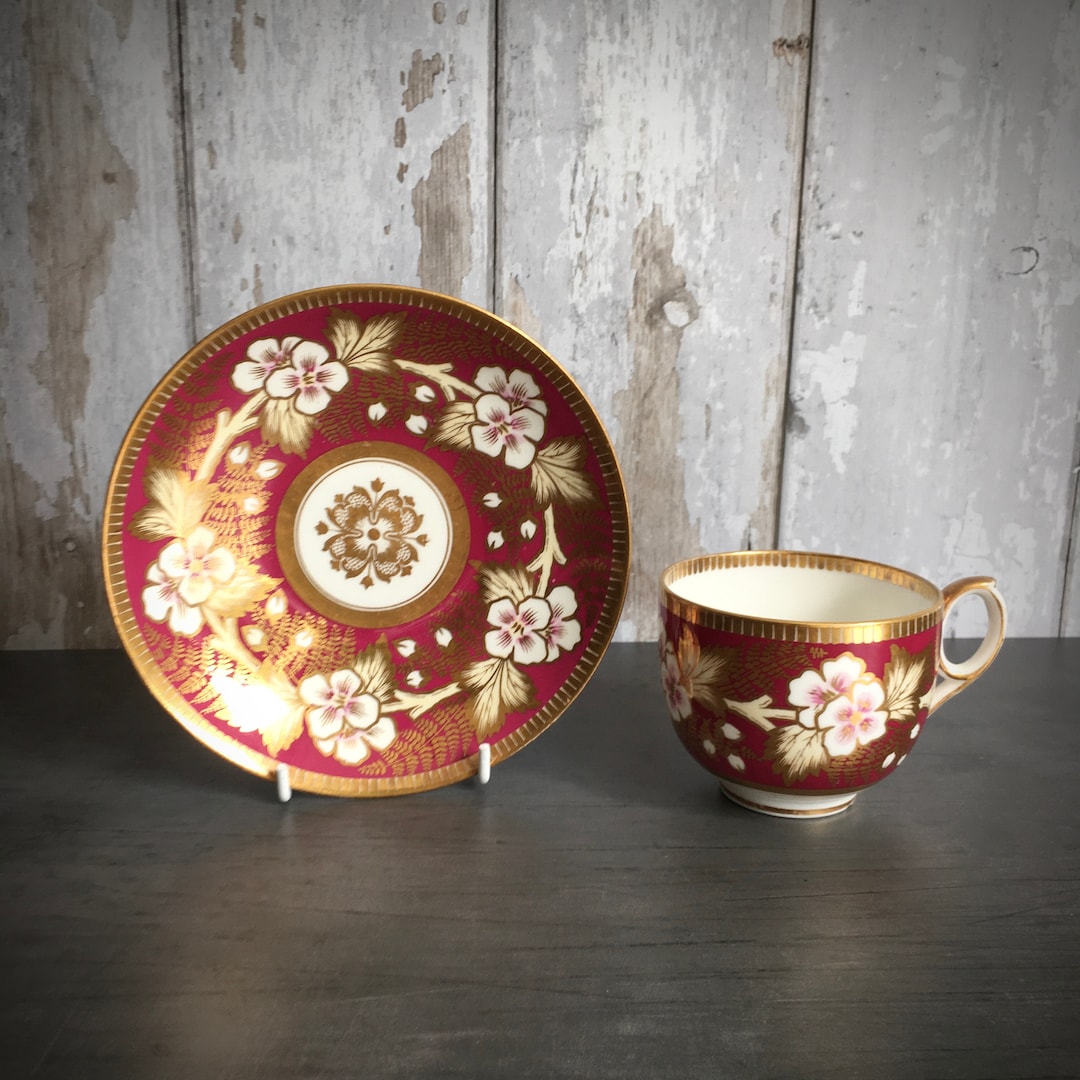 19th Century Victorian Porcelain Tea Cup and Saucer, by Sir James Duke ...