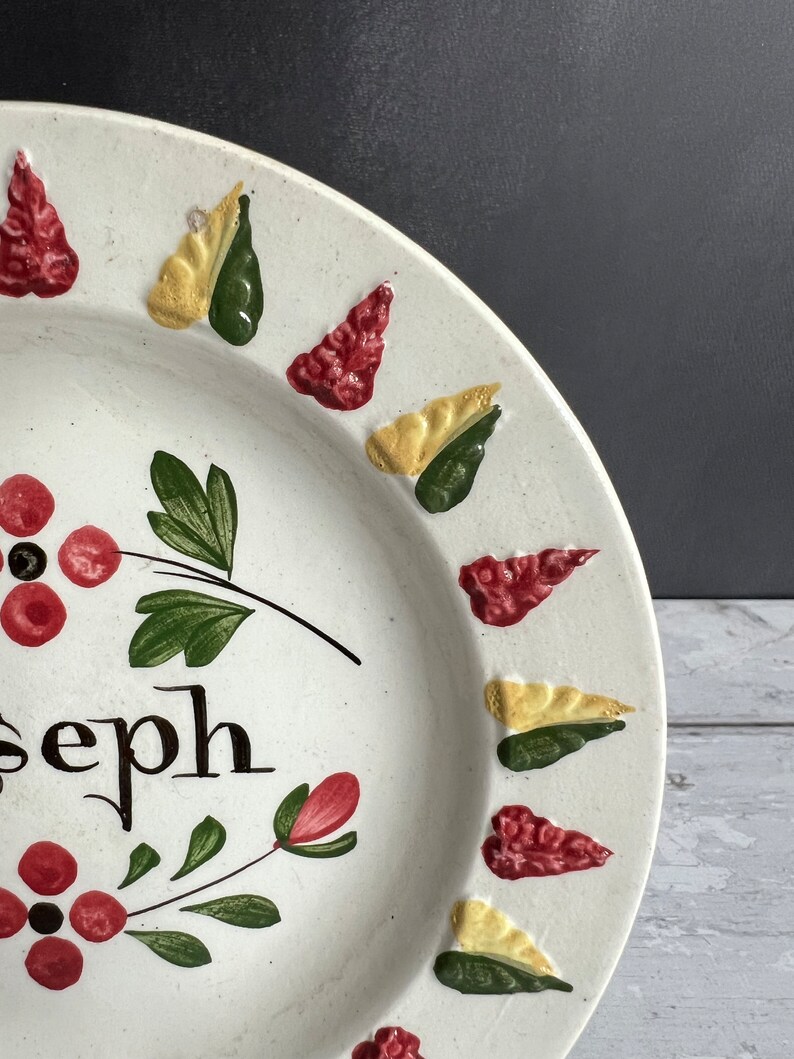 Antique Plate Joseph Named English Nursery Ware Folk Art C 1820 - Etsy