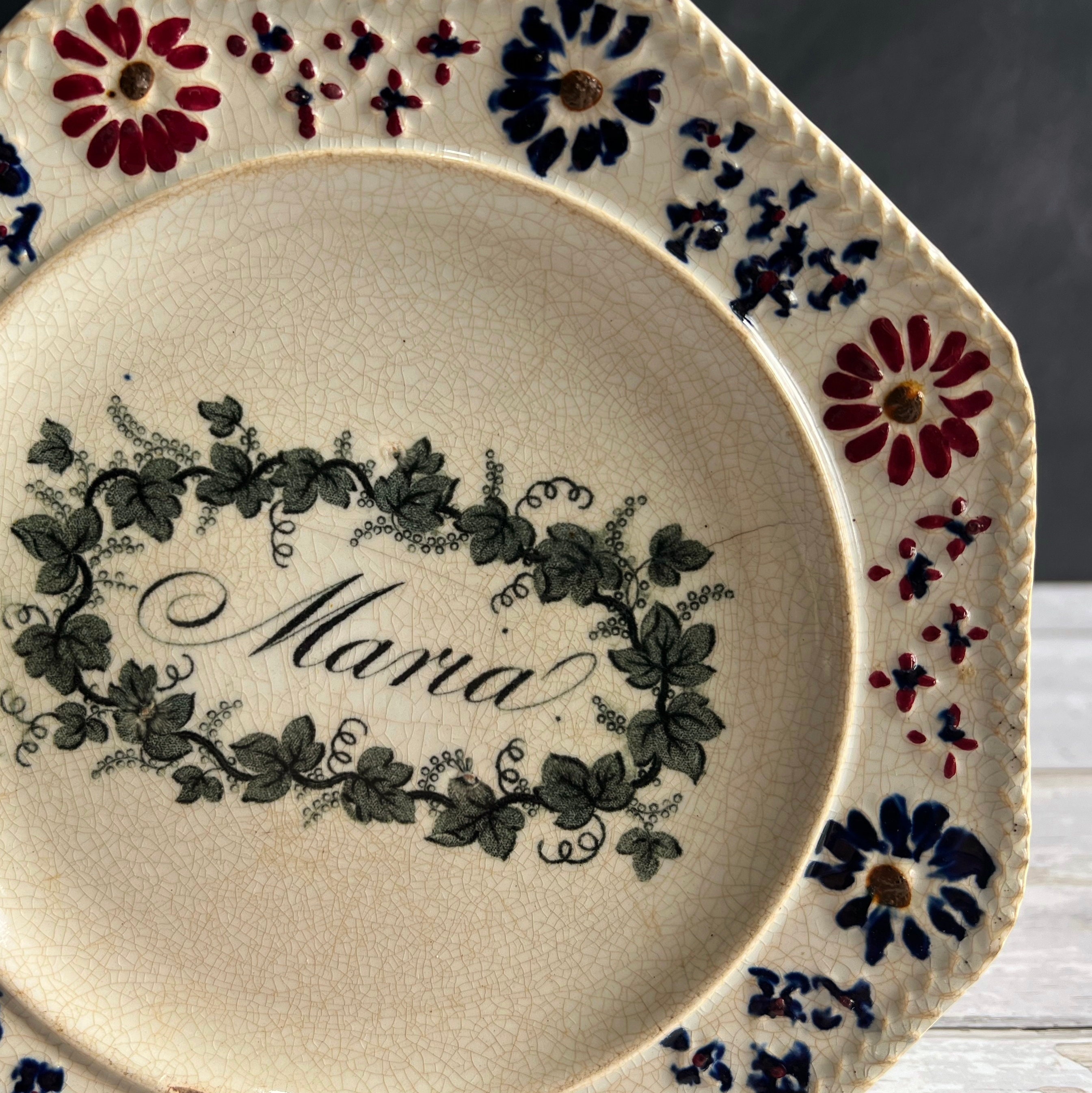 RARE 19th Century MARIA Plate Childs Nursery Ware Staffordshire C 1830 ...