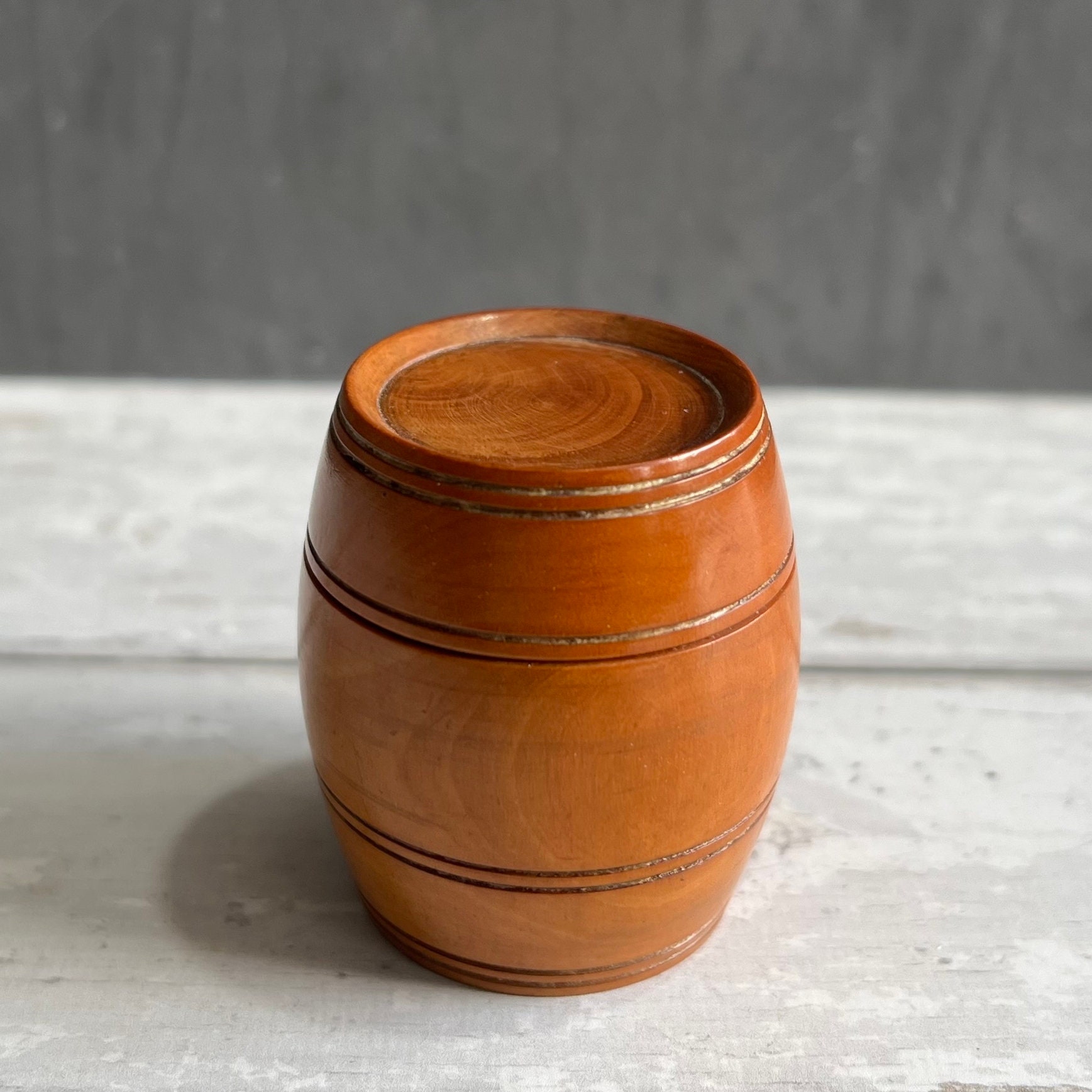 19th Century Treen Barrel Miniature Fruitwood Box C 1850 - Etsy