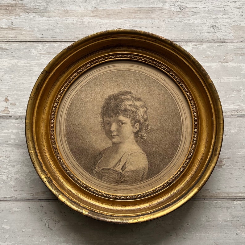 RARE 18th Century Large Circular Stipple Engraving Infancy by - Etsy