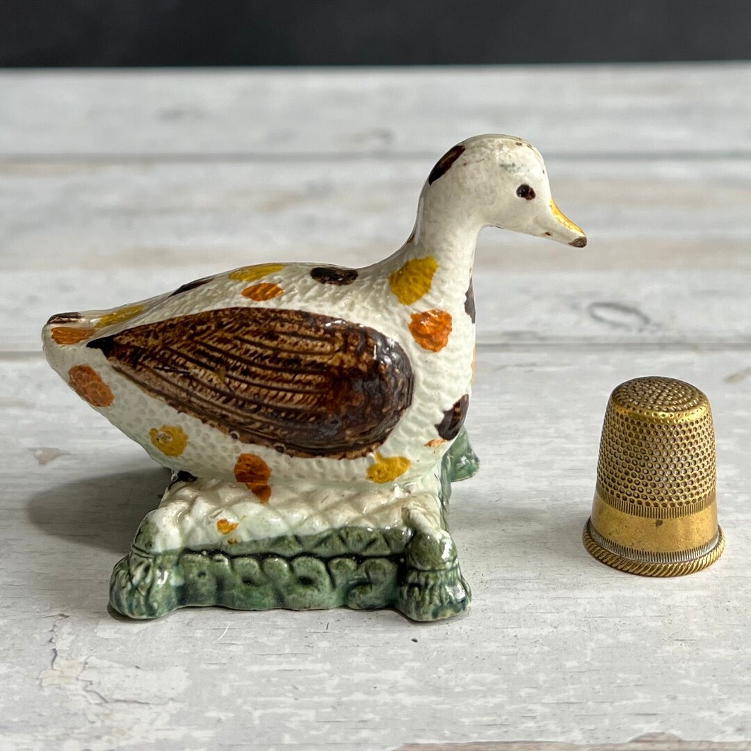 RARE 18th Century Miniature Toy Prattware Duck Figure Bird English ...