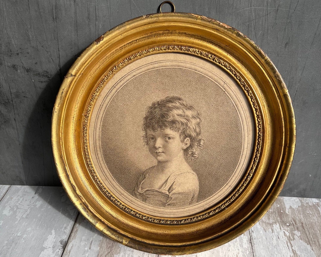 RARE 18th Century Large Circular Stipple Engraving Infancy by William ...