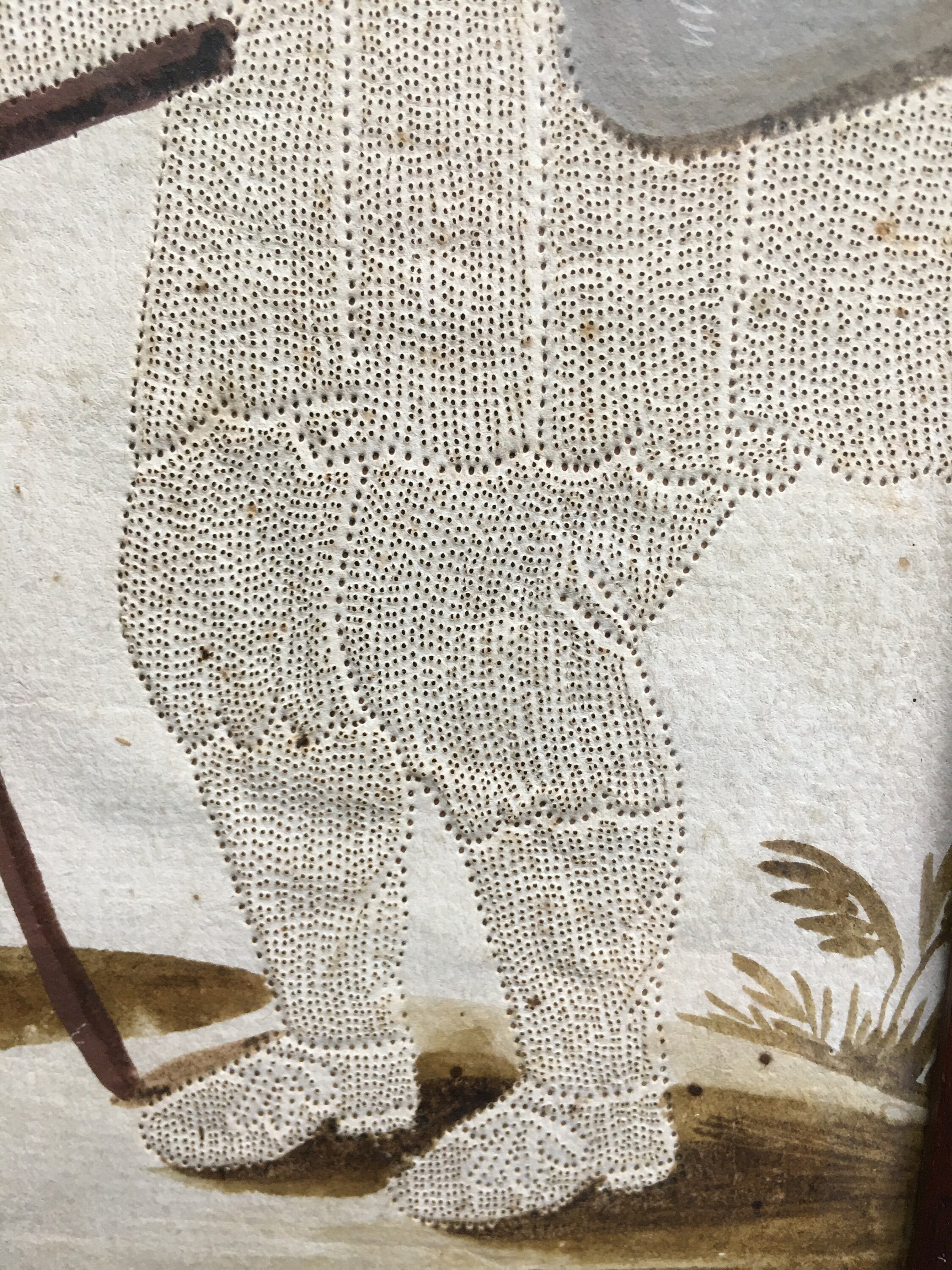 18th Century Pin Prick Picture Watercolour Painting Pilgrims - Etsy