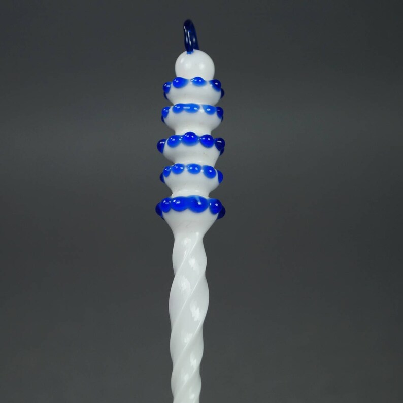 Rare Antique Lace Maker Glass Bobbin Blue And White Glass Etsy Uk
