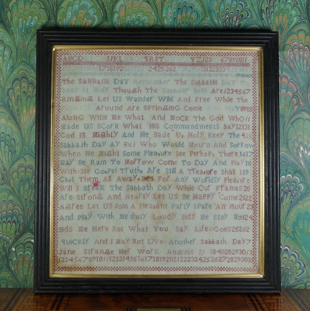 Victorian Sampler by Jane Strange 1840 Quirky - Etsy