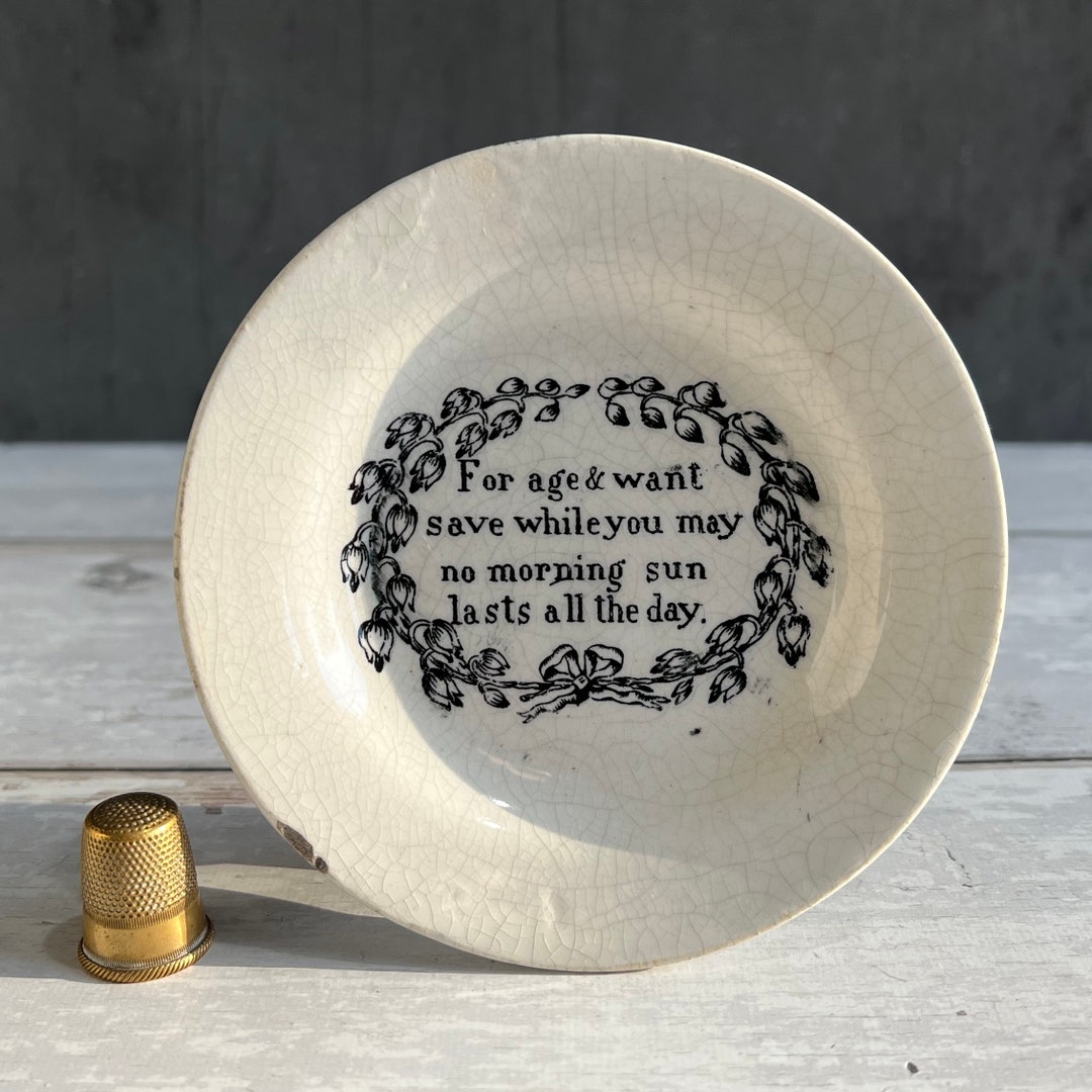 19th Century Miniature Motto Plate Benjamin Franklin Maxim C 1830 AF - Etsy