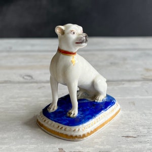 RARE 19th Century Miniature Porcelain Pug Dog Figure English Circa 1830 ...