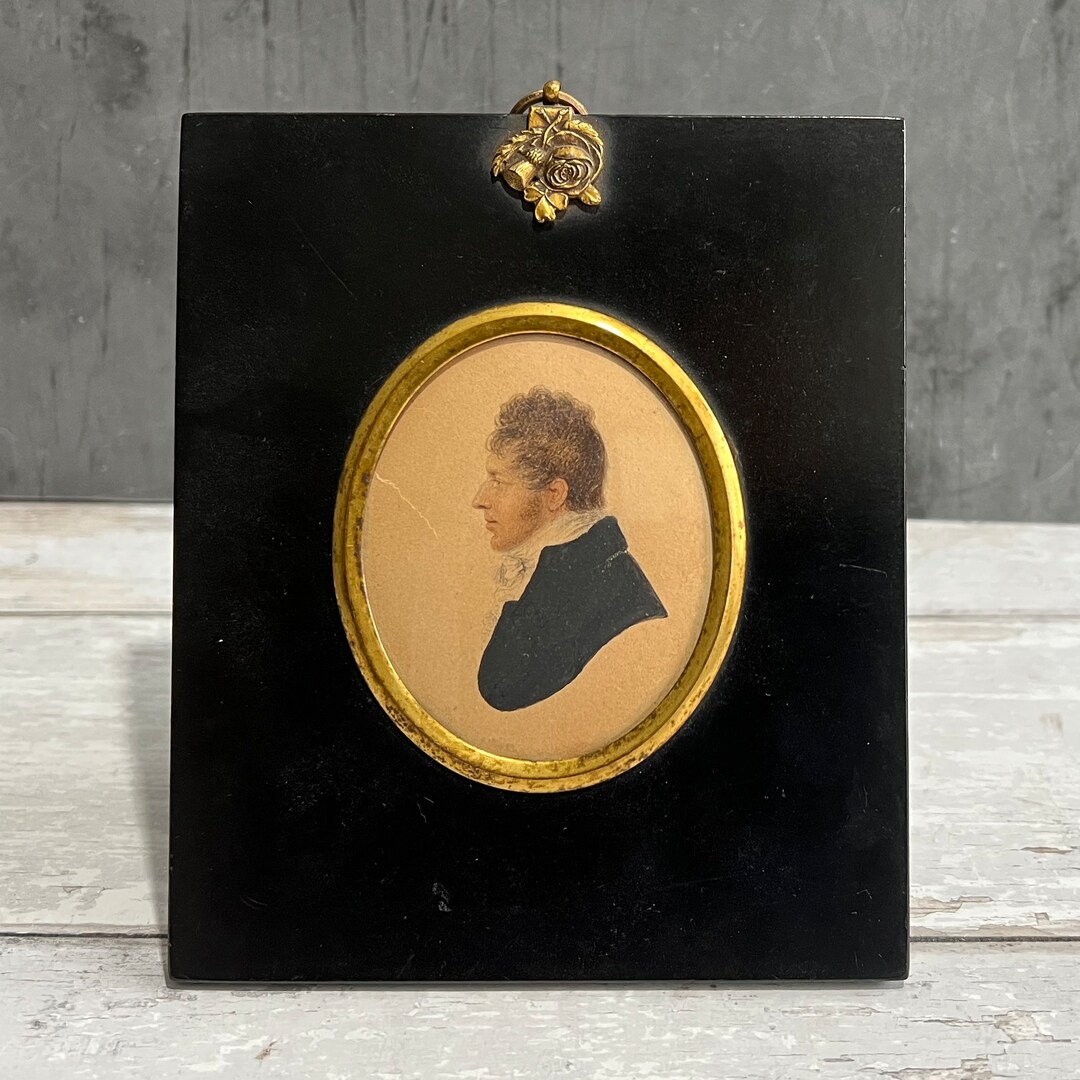 19th Century Regency Portrait Miniature Gentleman Watercolor Painting ...