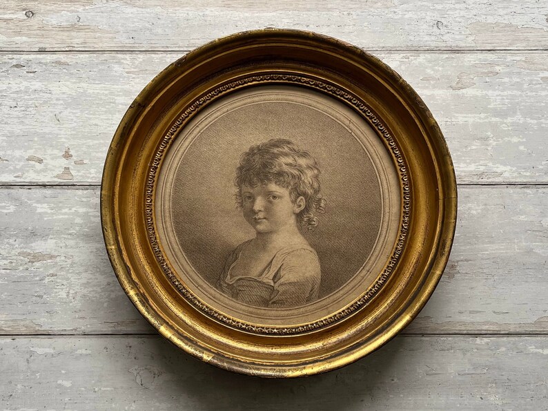 RARE 18th Century Large Circular Stipple Engraving Infancy by - Etsy