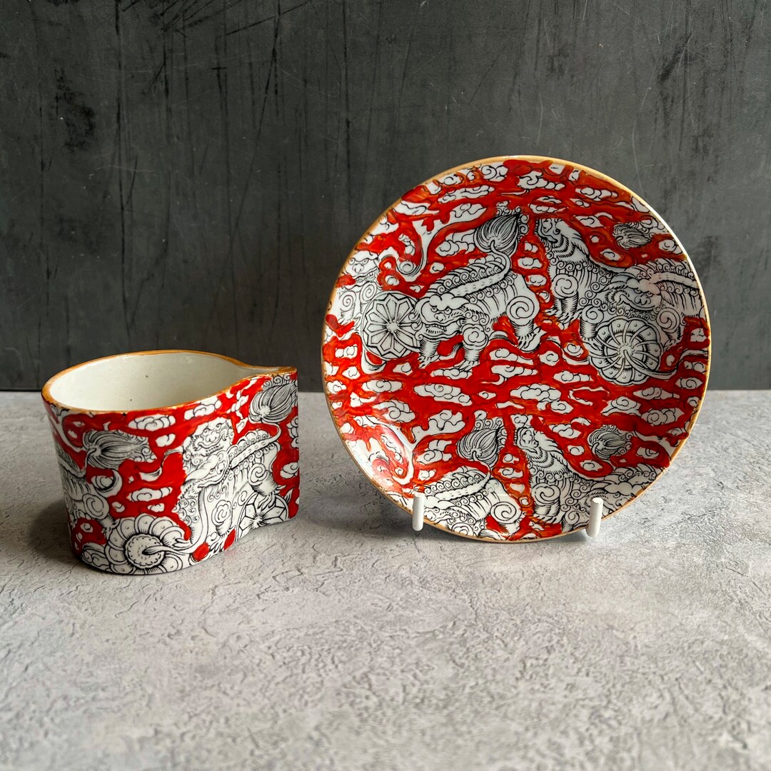 RARE 19th Century Mason’s Ironstone Coffee Cup and Saucer Bandana ...