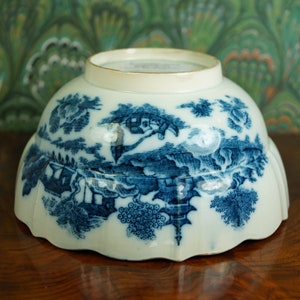 RARE 18th Century Blue and White Transferware Bowl, Pearlware, Chinese ...