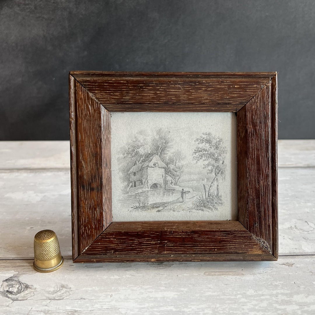 19th Century Miniature Pencil Drawing English Boat House C 1860 - Etsy