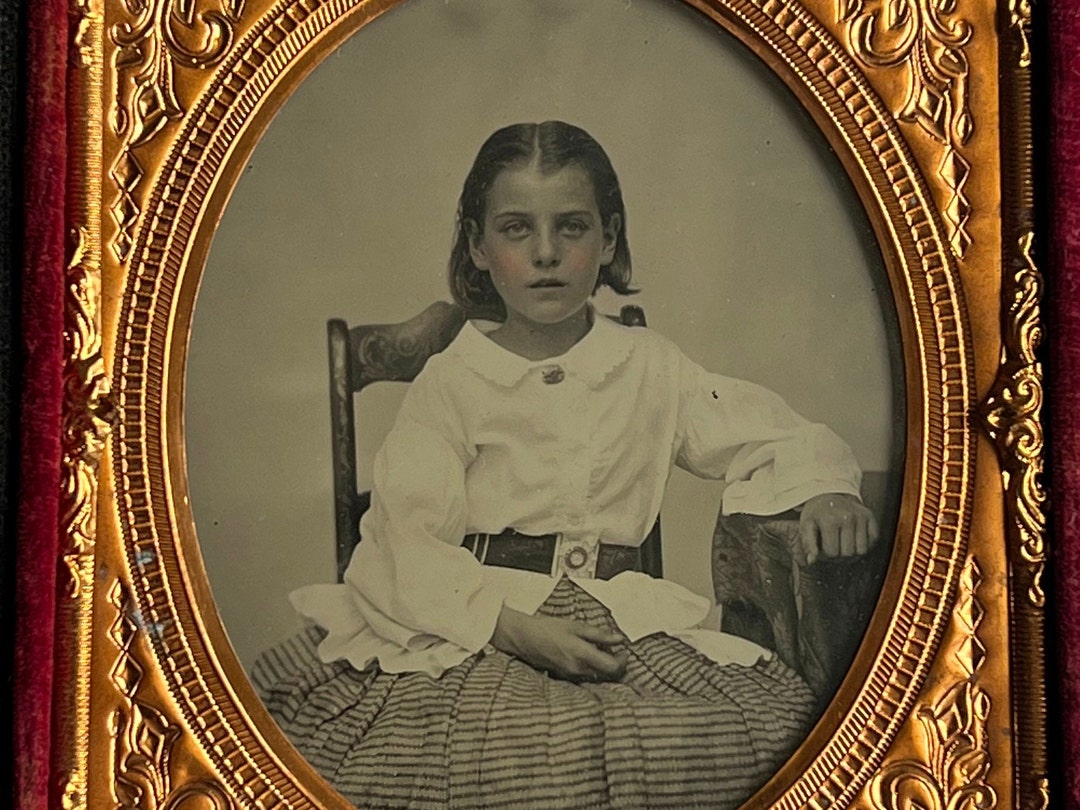 19th Century PAIR Victorian Mother and Daughter Cased Hand Tinted ...