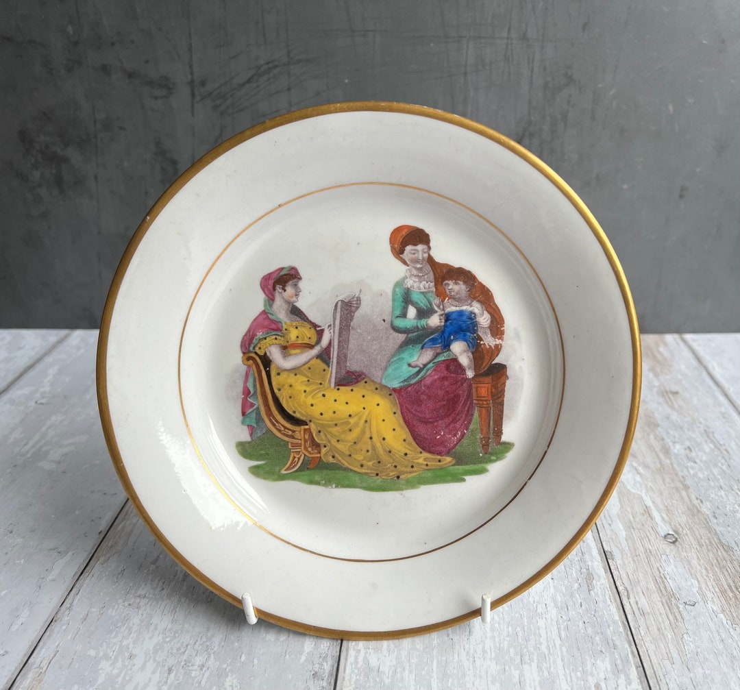 Adam Buck New Hall Porcelain Plate, Mother and Child, Regency Era - Etsy