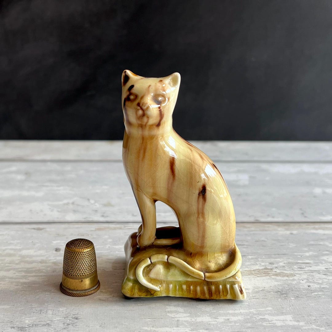 19th Century Whieldon Style Pottery Figure of A Cat C 1900 - Etsy