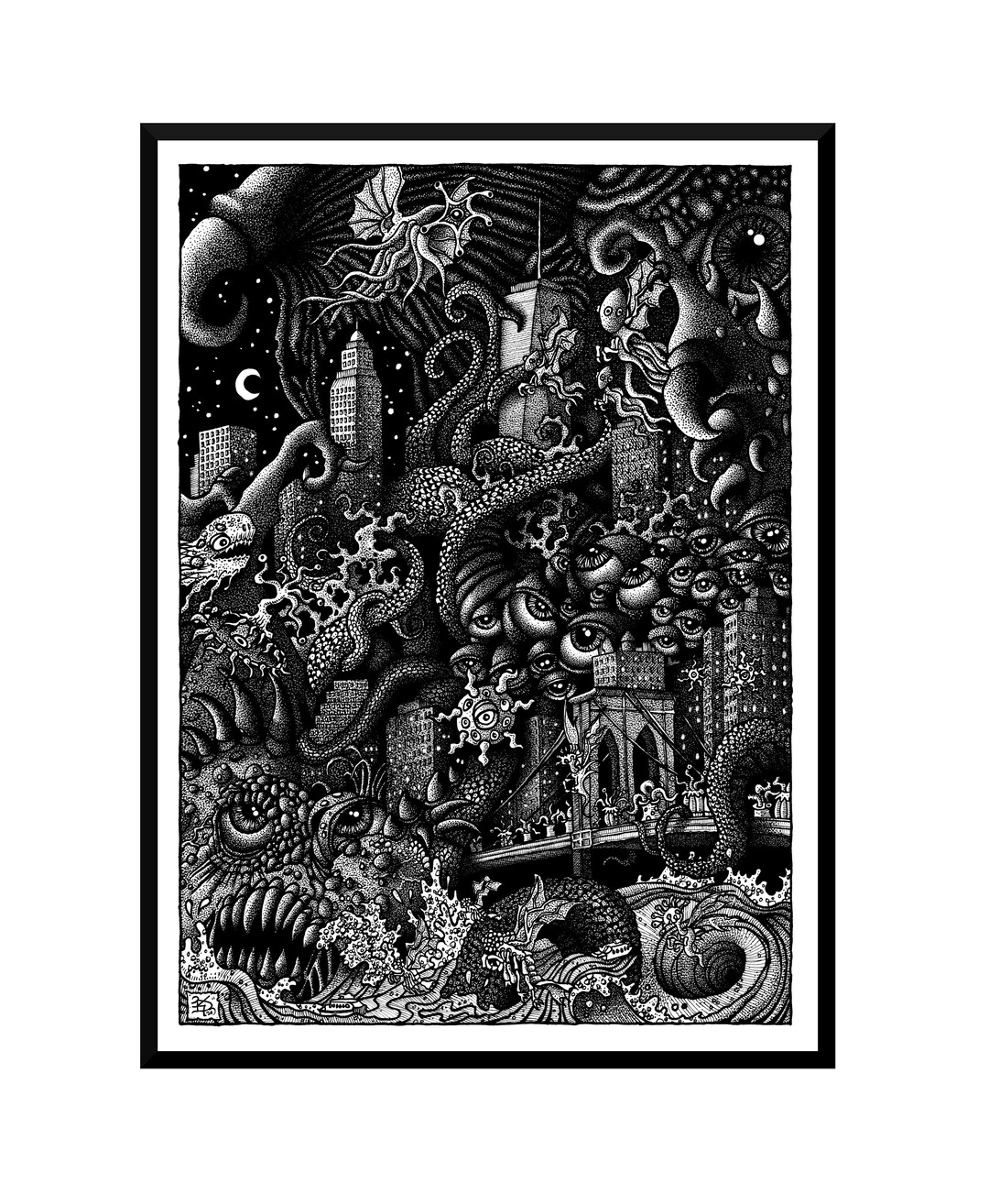New York City - Gothic, Lovecraftian, Eldritch, Art Print, Monsters ...