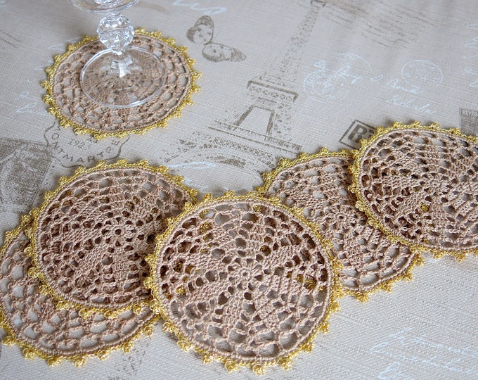 Set of 6 Crocheted Coasters - Etsy