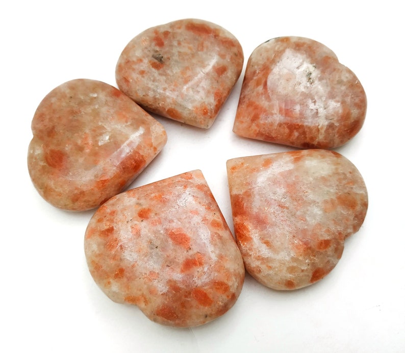 Sunstone Puffy Heart Healing Crystals Stones 1lb / 450 Gram - Etsy