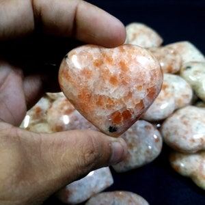 Sunstone Puffy Heart Healing Crystals Stones 1lb / 450 Gram - Etsy