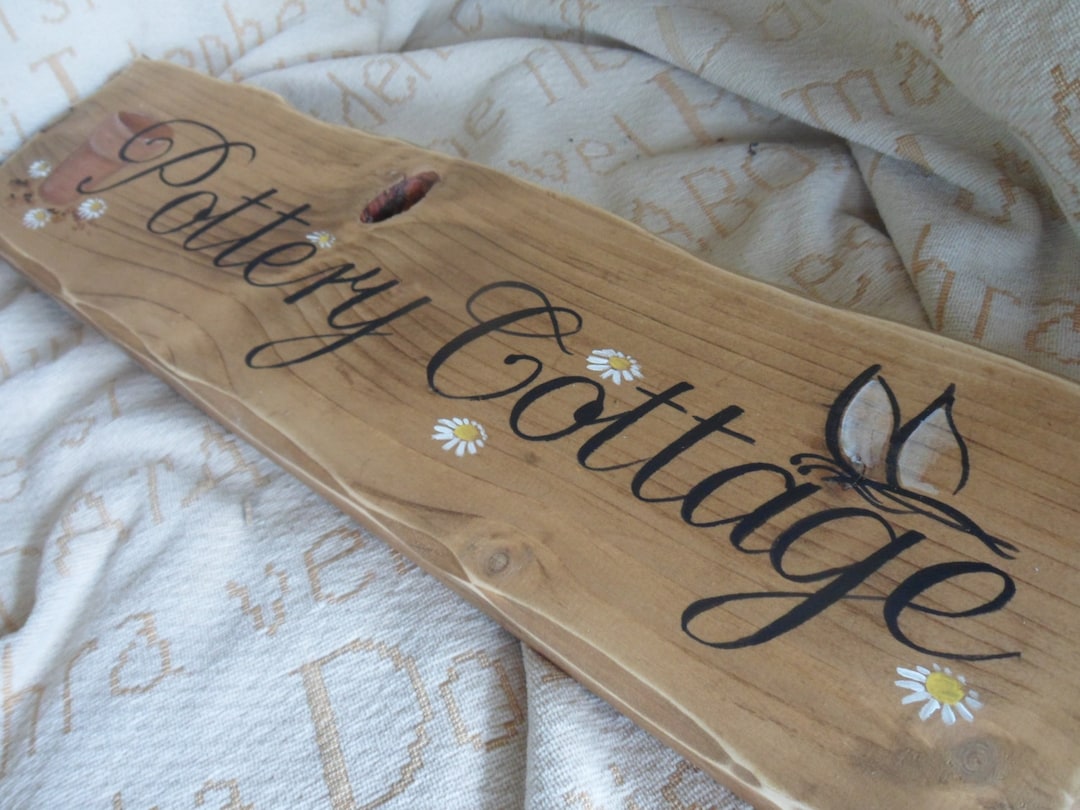 Custom Made Cottage House Name/house Number Wooden Plaques and Signs ...