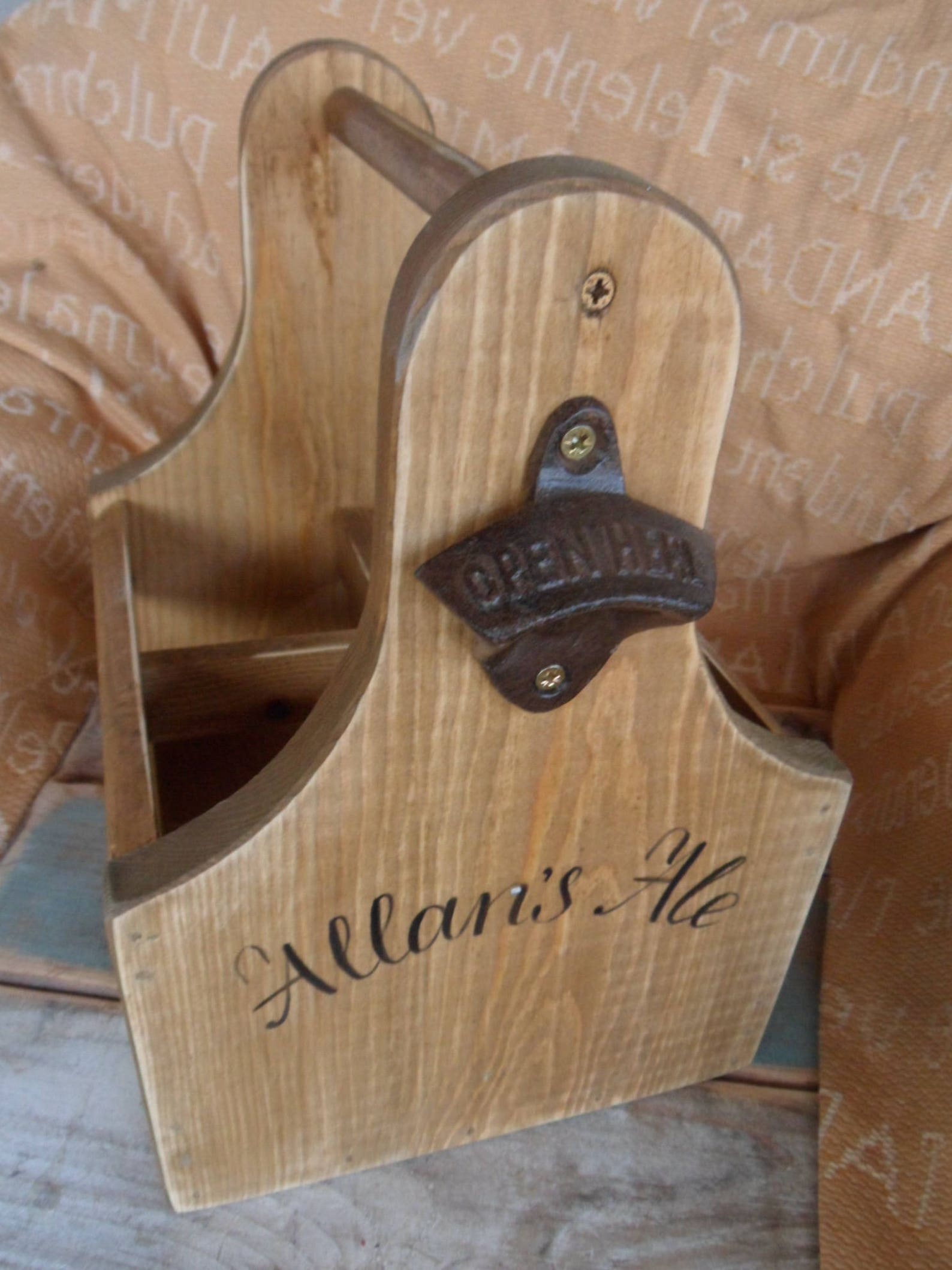 Custom set wooden beer caddies /Tote carriers Six pack | Etsy